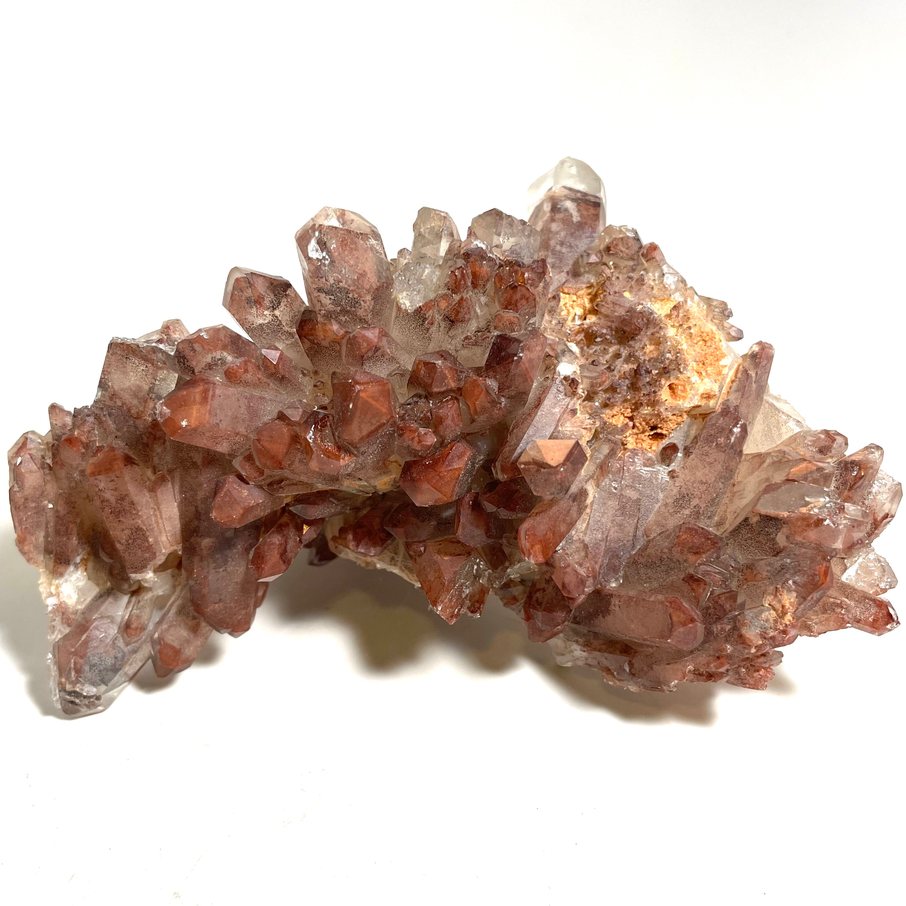 Ishuko Red Phantom Quartz Cluster, Hematite included Quartz from the N ...